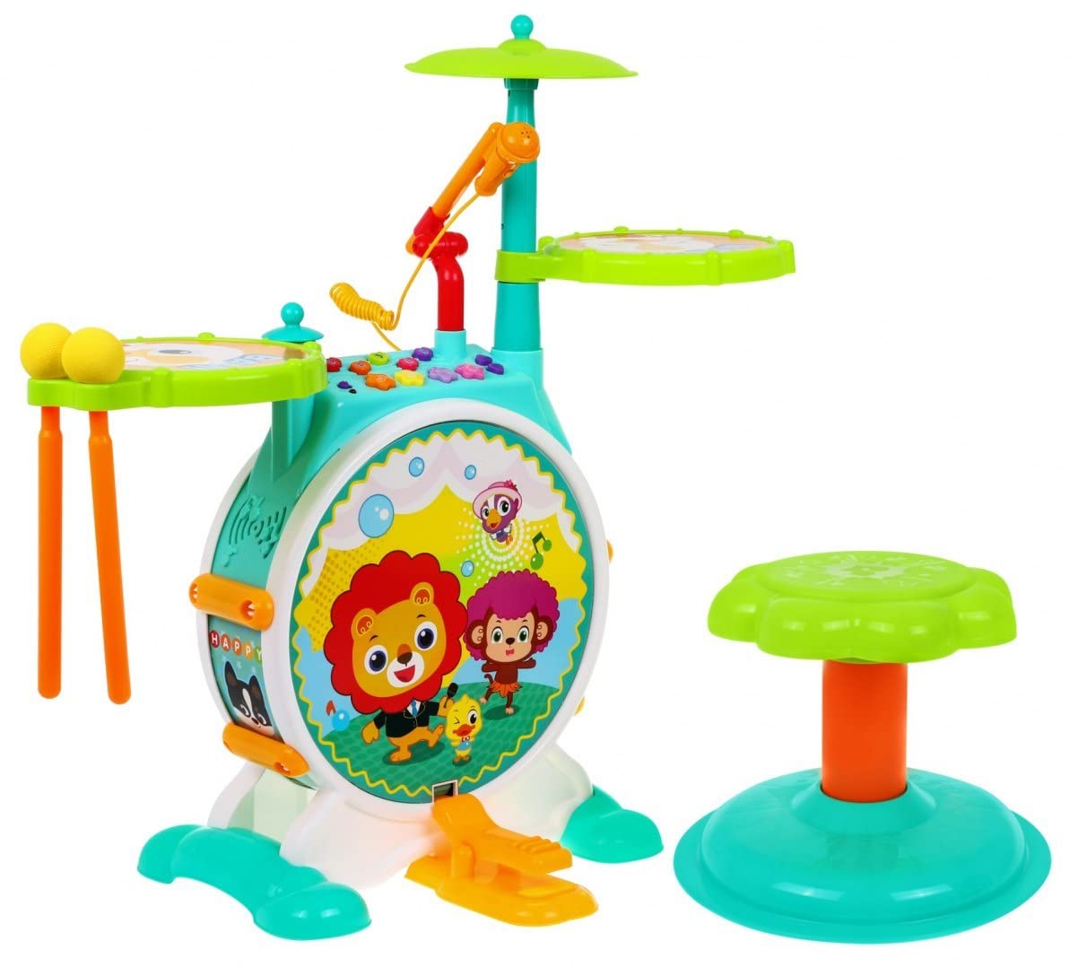 Electronic Drum Set - Base Drum, Soft Drum Sticks, Cymbals & Stool ...